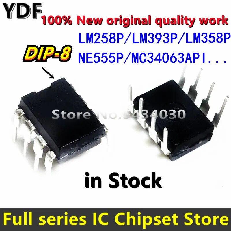 (10pcs) 100% New LM358P DIP8 LM358 DIP LM358N LM393P LM393 NE555P NE555 ...