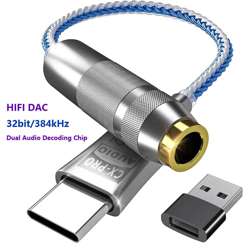 USB Type C to 3.5mm Audio Adapter ALC5686 HiFi DAC Headphone Amplifier Jack Earphone Lossless Hi ...