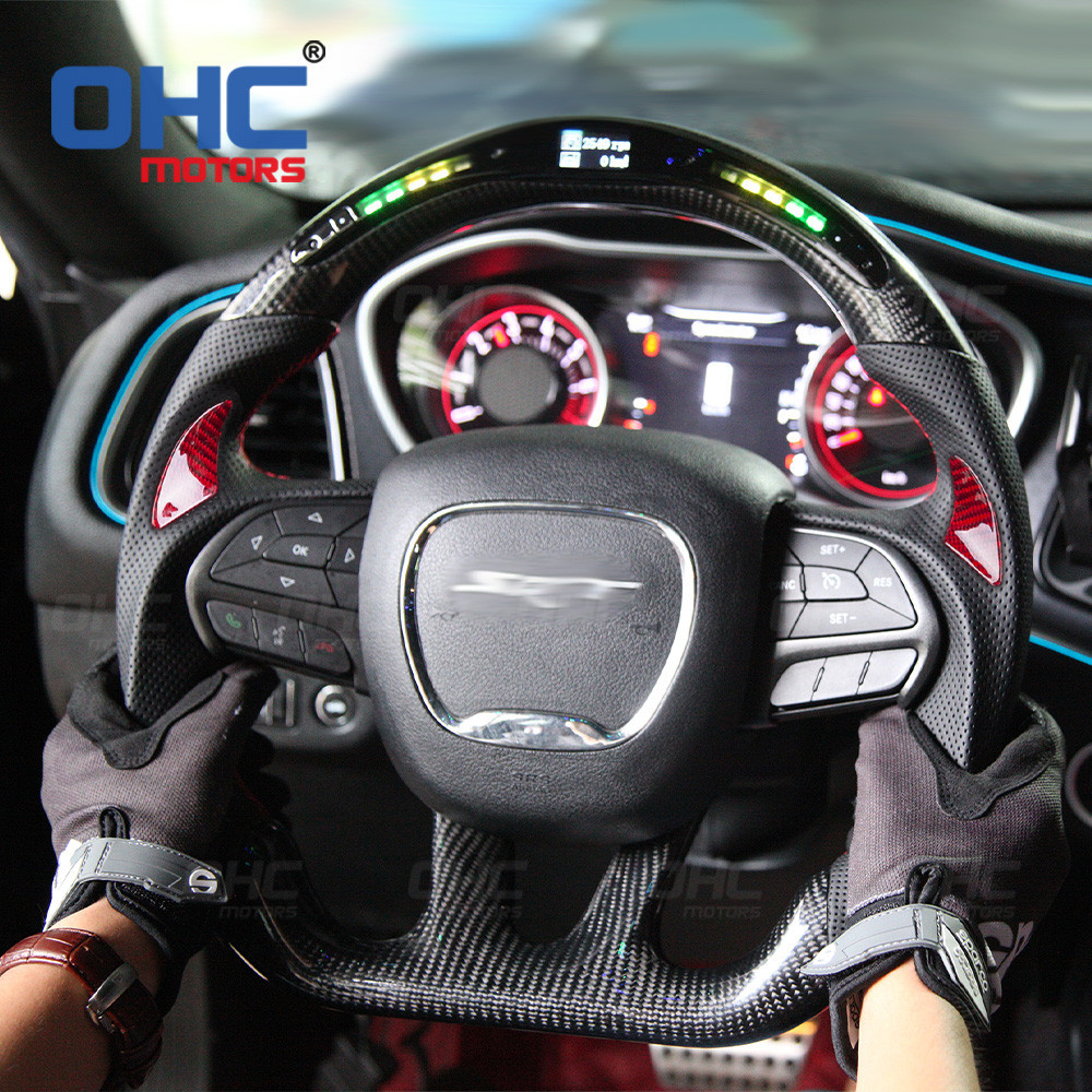 LED Racing Car RPM Custom Car Steering Wheel For SRT Dodge SRT Charger ...