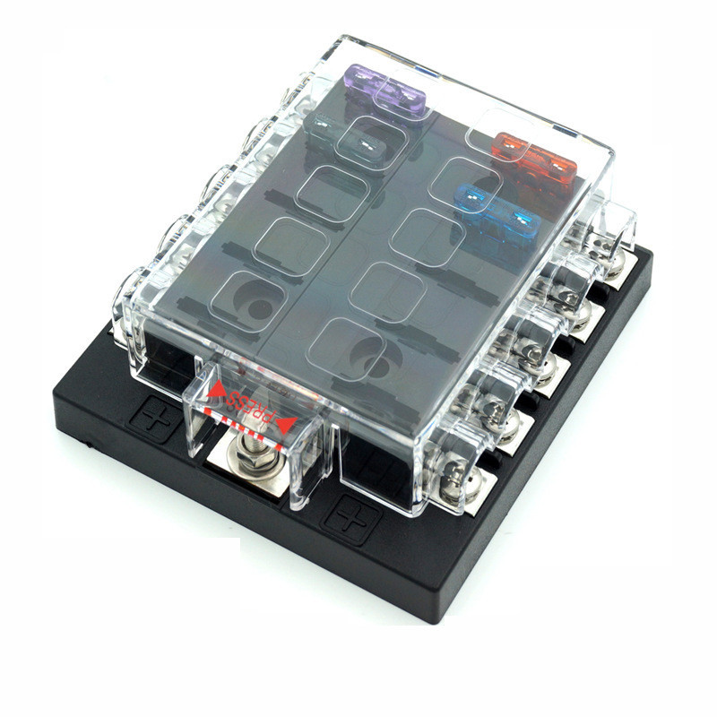 Automotive Fuse Block 10 Way ATC/ATO Tractor Inline Screw Car Blade ...