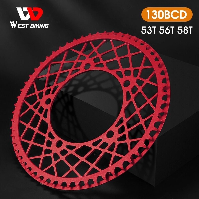 WEST BIKING Bicycle Crank 130BCD Round Narrow Wide Chainring 53T/56T ...