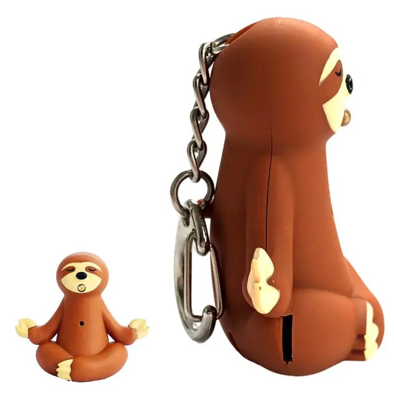☽Cute LED Cartoon Animal Sloth Keychain Sloth Keychain Adorable Sloth ...