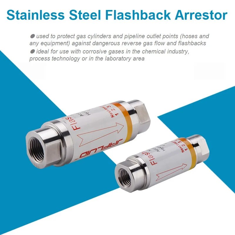 ♝316L Flashback Arrestor Stainless Steel FBA C2H2/CH4/H2/LPG/O2 Acetylene Oxygen 1/4 1/2 inch ...