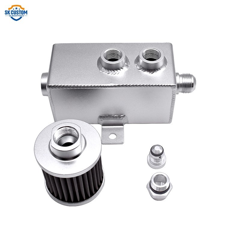 Universal Racing Oil Catch Tank 1L Aluminum Oil Catch Can Breather Tank ...