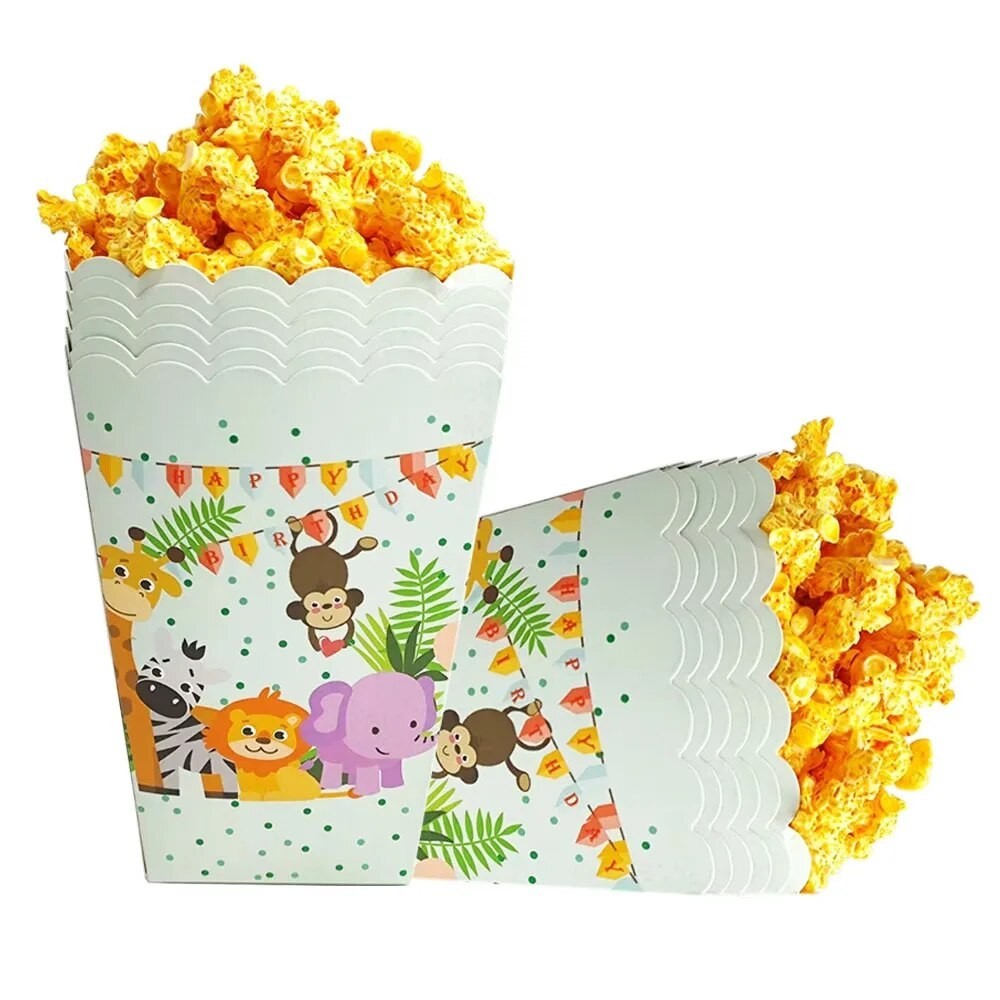 Jungle Safari Theme Popcorn Boxes Animal Popcorn Treat Box Baby Shower ...