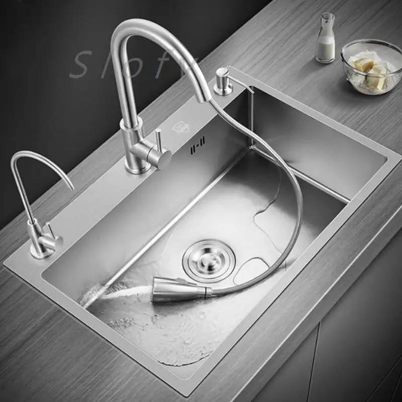 Silver Kitchen Sink Single Bowl 6 Sizes Topmount/Drop-In/Undermount ...
