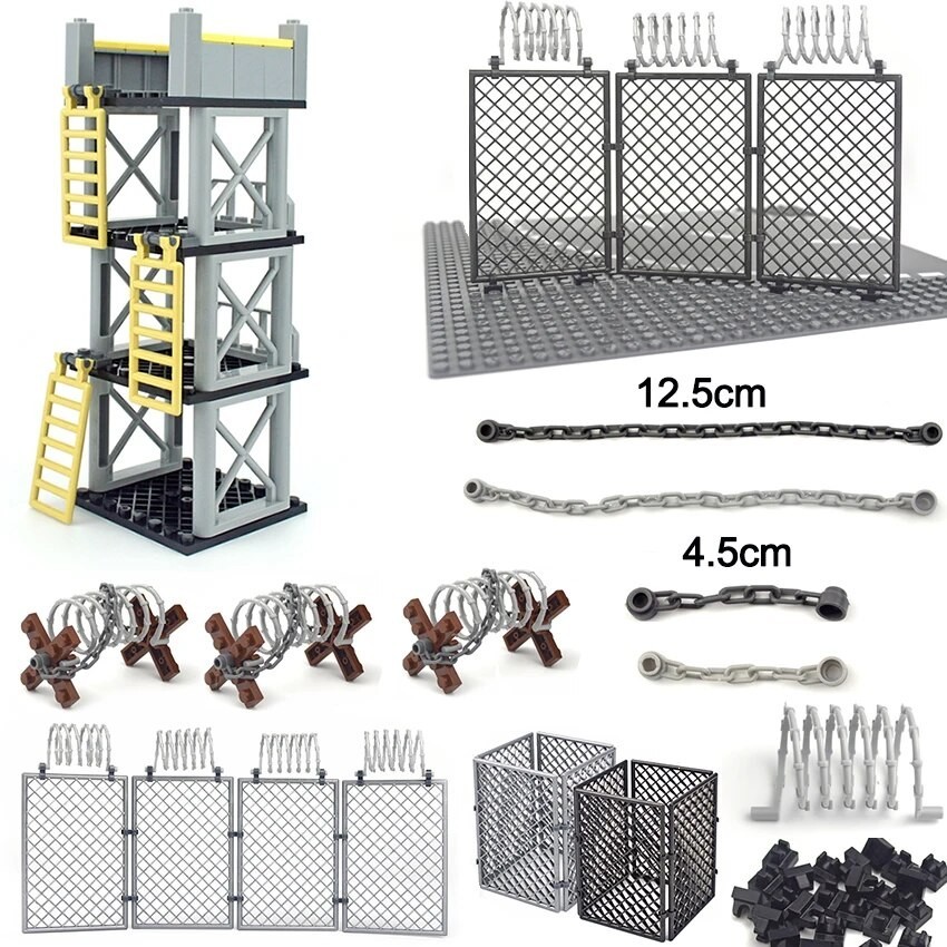 MOC WW2 Military 30104 92338 Chain Building Block Base Barbed Wire ...
