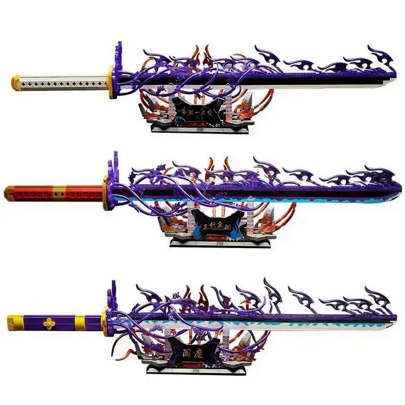 HD1F Upgrade Creative MOC Demon Samurai Slayer Sword DIY Plastic Anime ...
