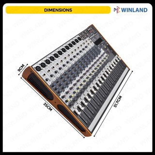Kevler by Winland Professional 16 Channel Compact Mixer Audio MIX-16BT ...