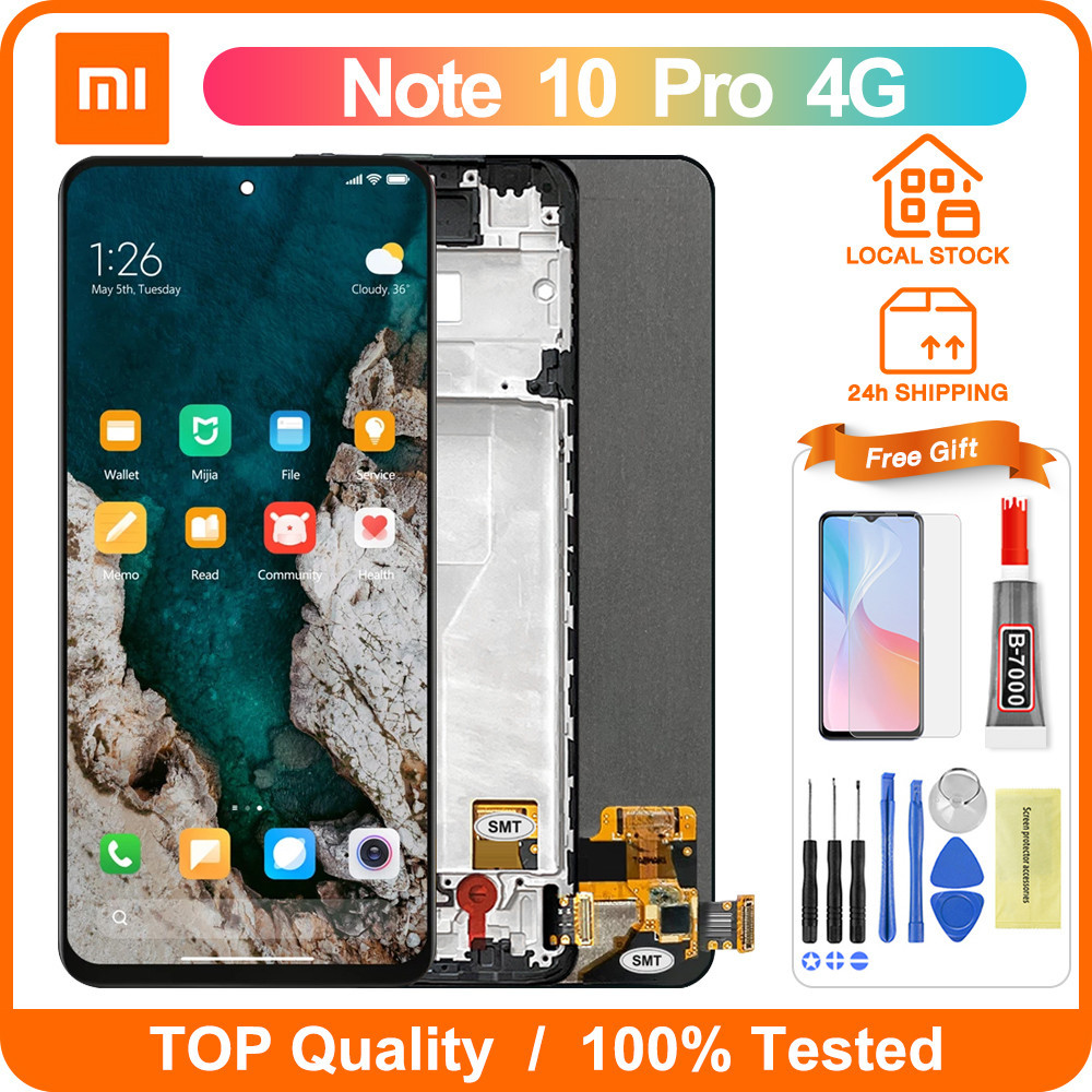 100% Tested LCD For Redmi Note 10 Pro 4G M2101K6G LCD With Frame ...