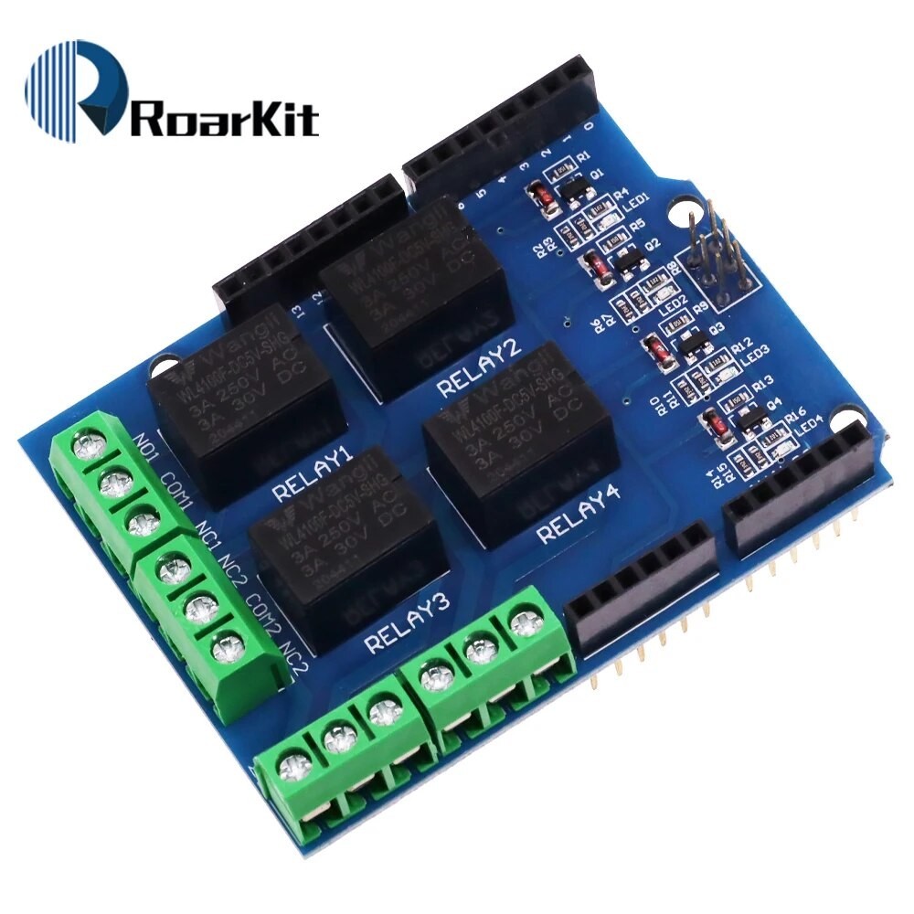 4 Channel 5V Relay Shield Module, Four Way Relay Control Board ...
