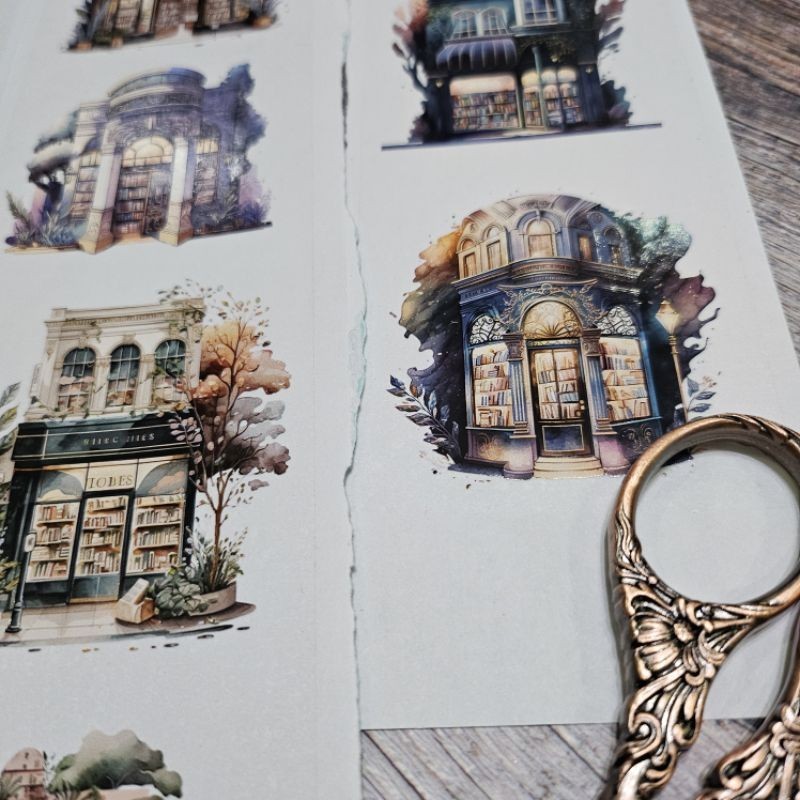 Mistula Bookstore Matte PET Masking city Washi Tape Loop (Sample ...