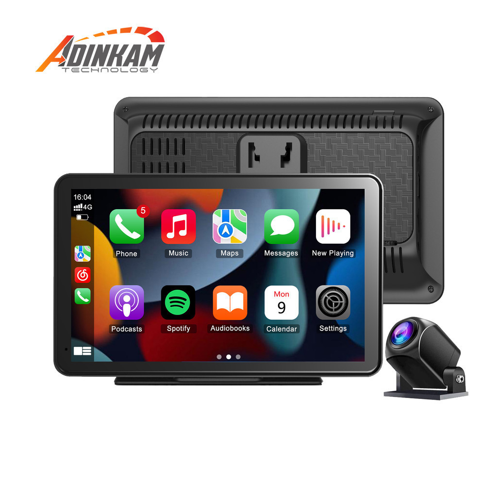 ADINKAM Portable 7 inch IPS Smart Screen Wireless Carplay Android Auto ...