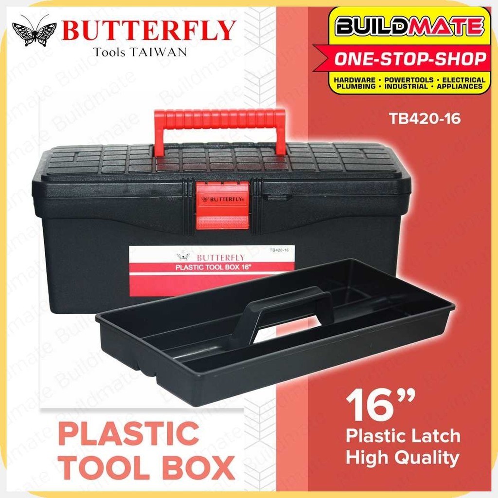 {.?BUILDMATE Butterfly Plastic Tool Box 16" Inch Organizer Toolbox ...