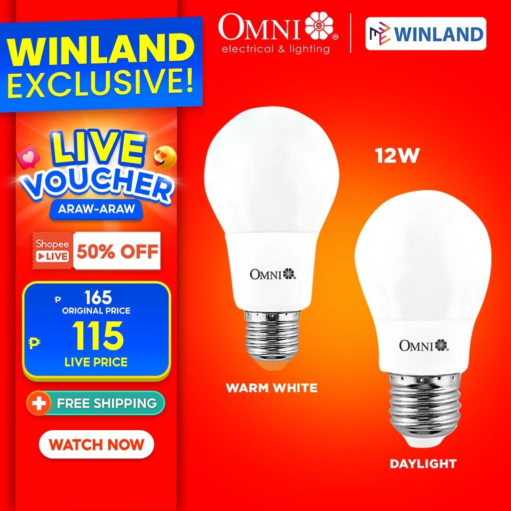 Omni by Winland LED Lite A65 Bulb 12W E27 Base LLA65E27-12W Daylight ...
