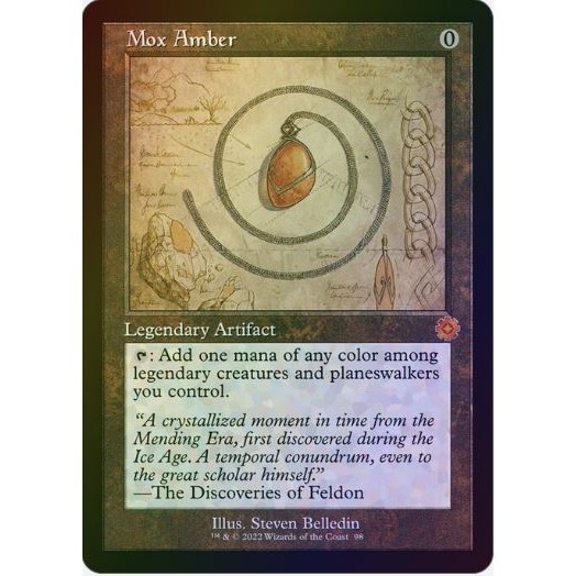 MTG Proxy Card - Mox Amber (Schematic Foil) | The Brothers' War Retro ...