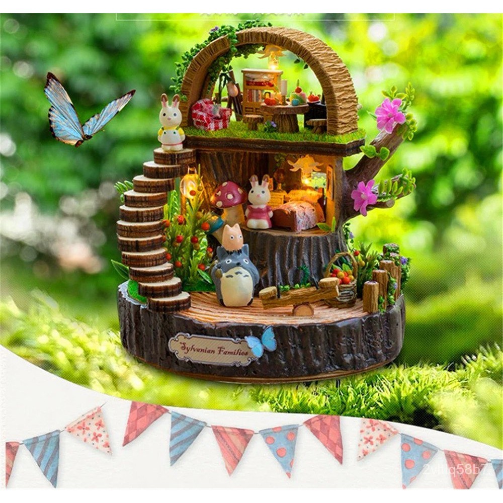 My Neighbor Totoro Music Box DIY Handmade LED Castle In The Sky ...