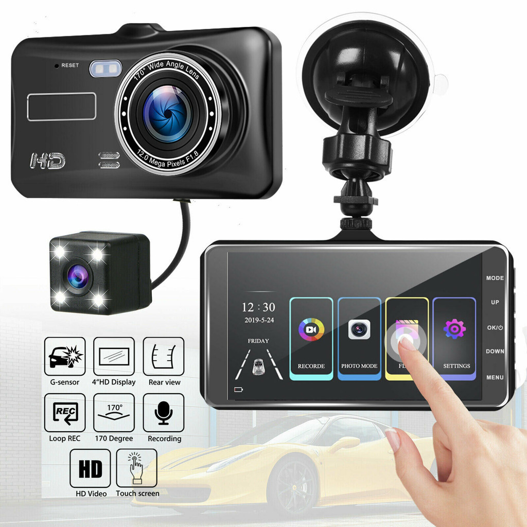 IPS Touch Screen Car DVR Dual Lens HD 1080P Dash Cam Video Recorder ...
