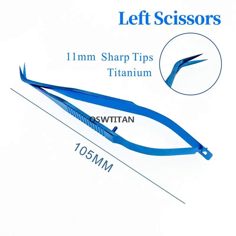 Ophthalmic Titanium Castroviejo Corneal Scissors Left/Right Ophthalmic Surgical Instrument V1WZ ...