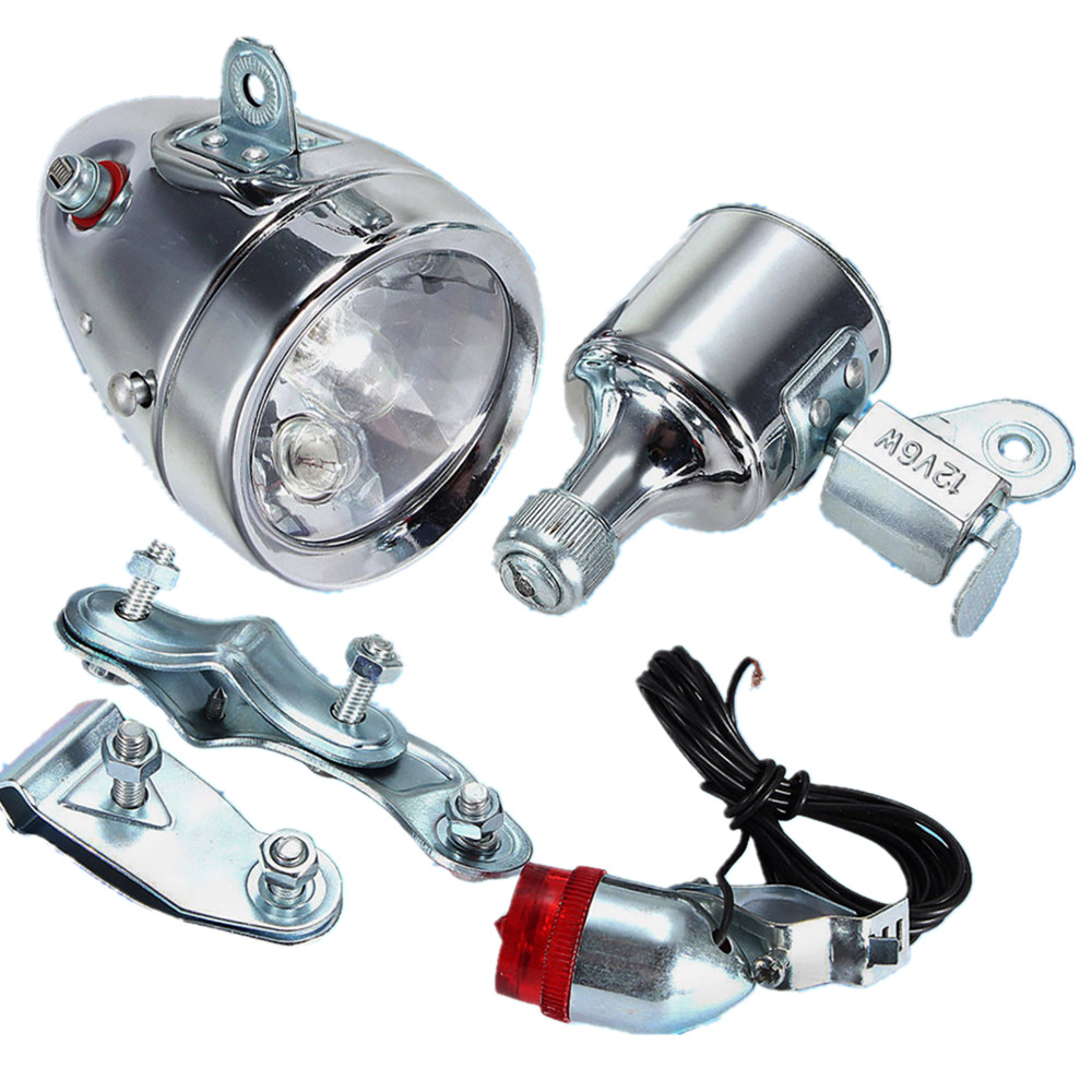 Motorized Bike Friction generator Dynamo Head Tail Light Kit 12V 6W ...