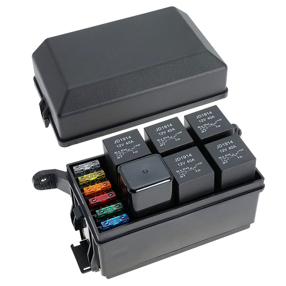 Automotive Race Car Fuse Relay Box With 6PCS 4 Pin 12V 40A Relay 6 Slot ...