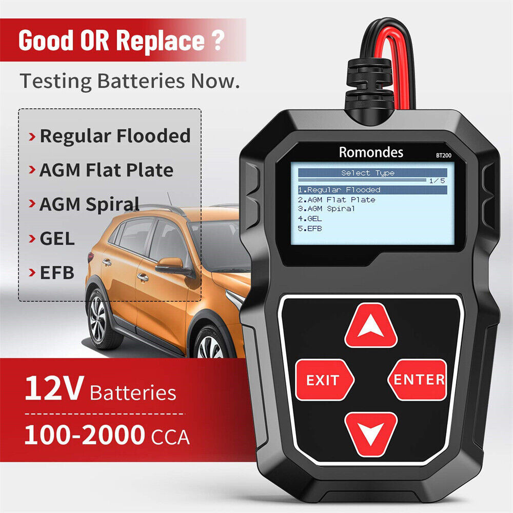KW208 Car Battery Tester 12V 100-2000 CCA Auto Battery Load Tester ...