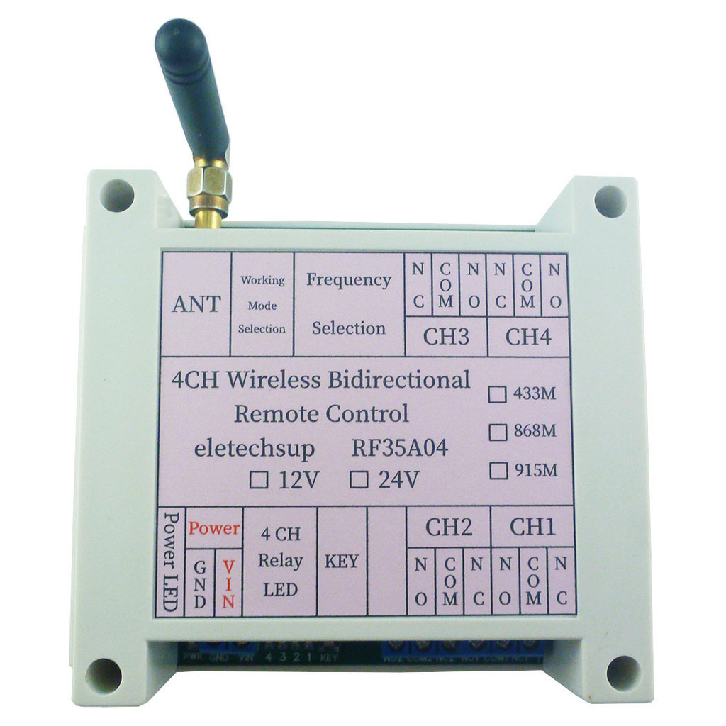 433M 868M 4CH Wireless Bidirectional FSK Remote Controller LED Feedback ...