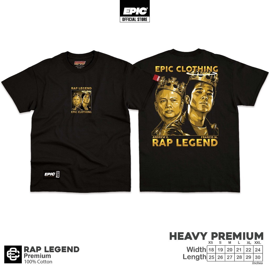 PREMIUM - RAP LEGEND -ANDREW E - FRANCIS M - 100% HEAVY COTTON - EPIC ...