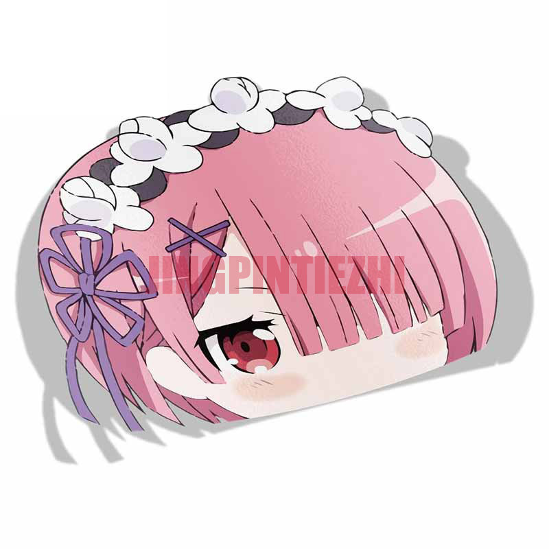 ~Creative car stickers for Ram Re Zero Peek Anime Big Head Vinyl ...