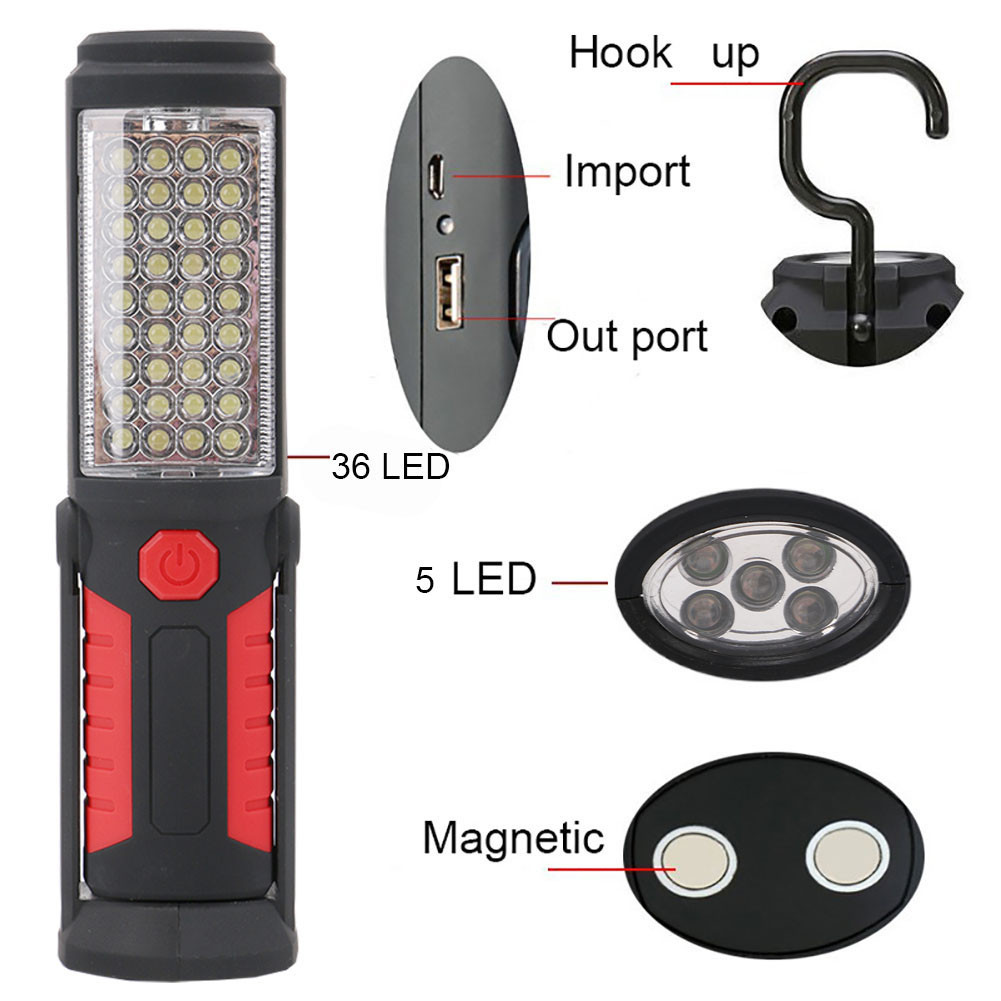 ⚔Powerful 36+5 LED 3000 Lumens Portable Flashlight Magnetic ...