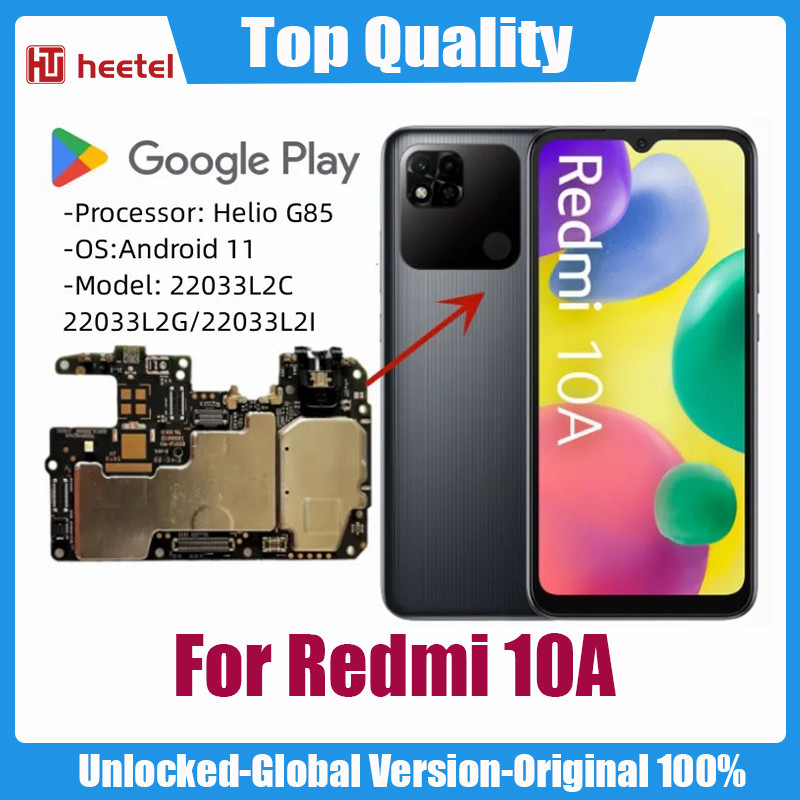 ☾Placa Mae For Redmi 10A Mainboard Unlocked Global Version With System ...