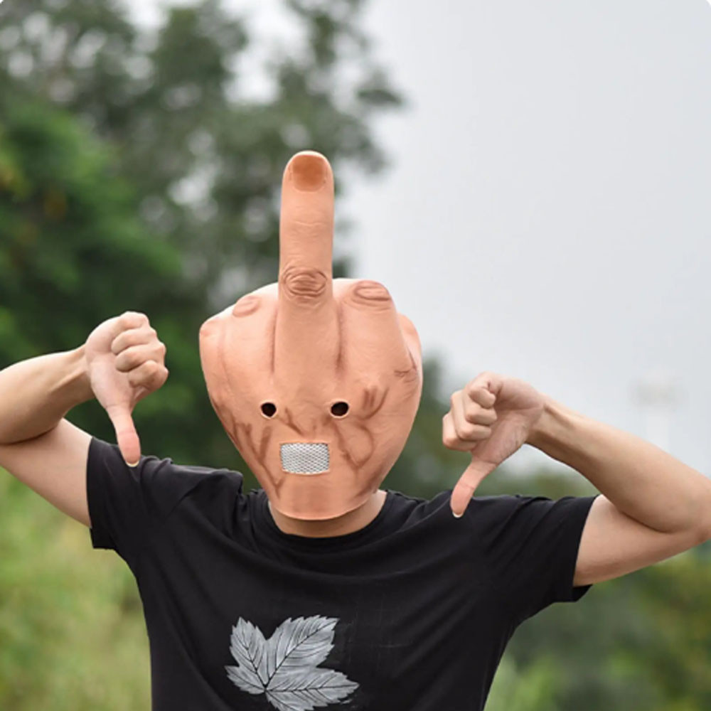 Cosplay Vertical Middle Finger Middle Finger Mask Full Face Latex Masks ...