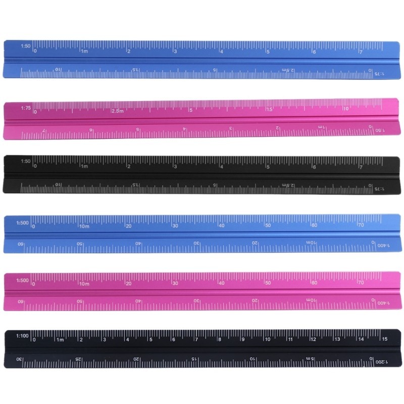 Triangular Building Ruler Aluminum Mechanical Drafting Ruler ...