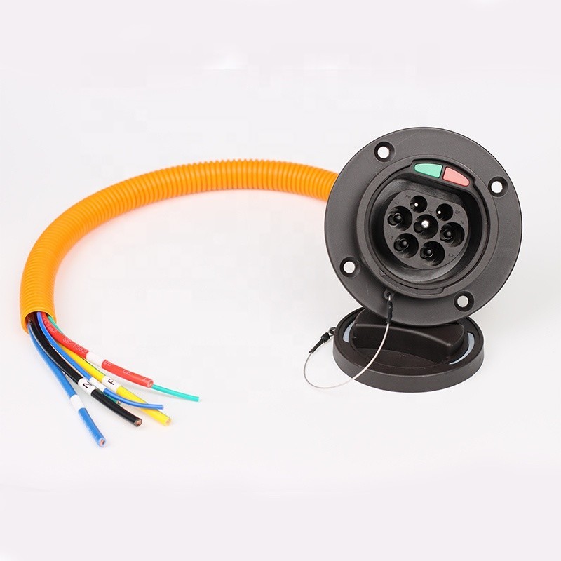 ☪3.5KW 7KW EV Car Side Socket 16A 32A Single or Three Phase EV Charger ...