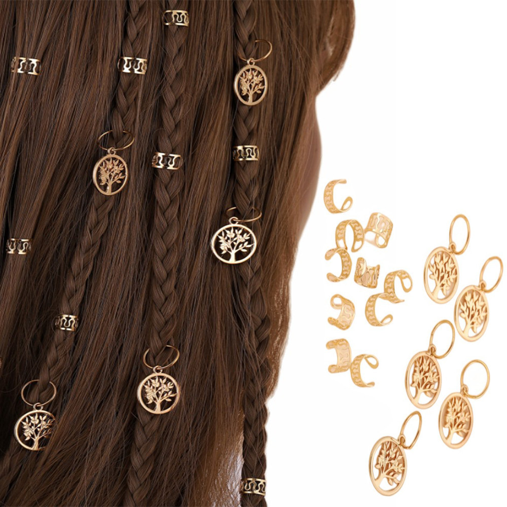 -15 Piece Set Of Gold Shell Snowflake Leaf Pendant Rings Braid Jewelry ...