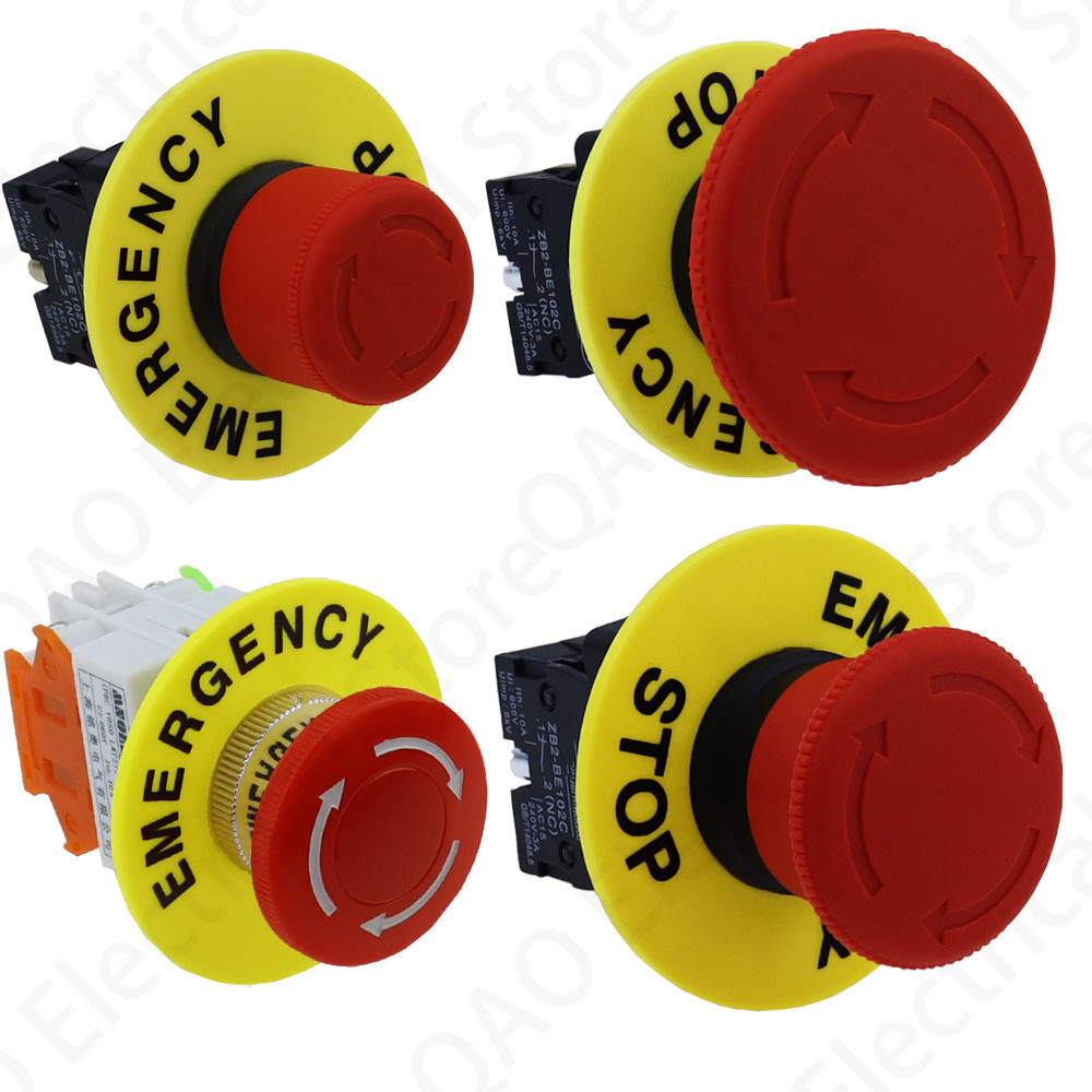 ★22mm red mushroom head emergency stop button switch XB2 LAY37 NO/NC ...