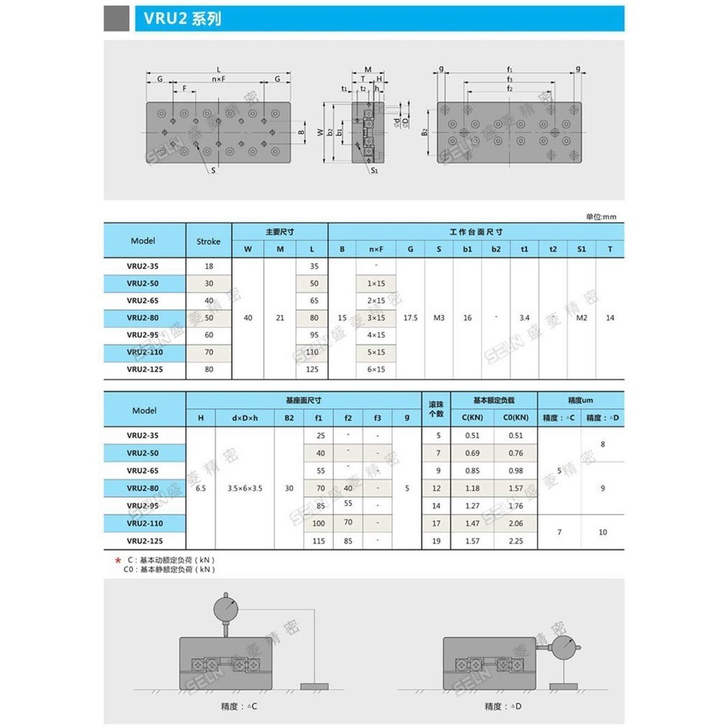 ~New VRU2065 VRU2-65 Miniature Cross Roller Slide Table VRU Linear Motion For Automation ...