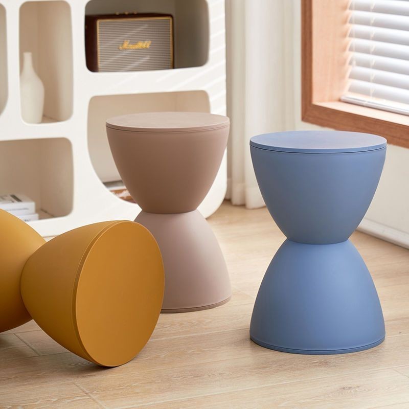 Creative Hourglass Stool Living Room Coffee Table Plastic Round ...