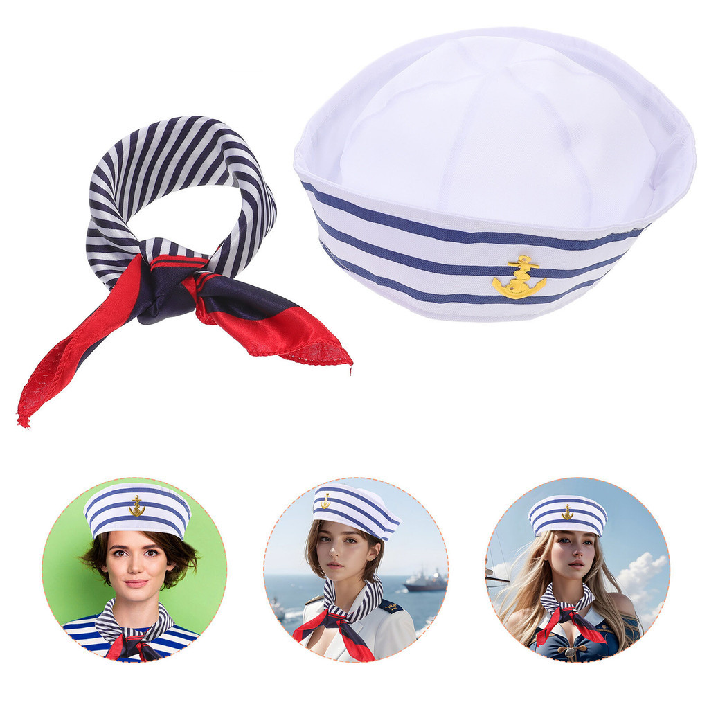 Sailor Hat Set Costume The Outfit Party Cosplay Captain for Decor Hats ...