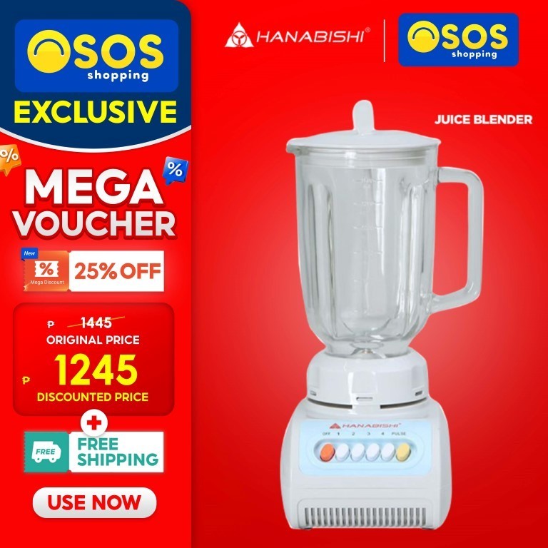 Hanabishi Original Juice Blender 1.5L Glass Jar 4 button speeds option ...