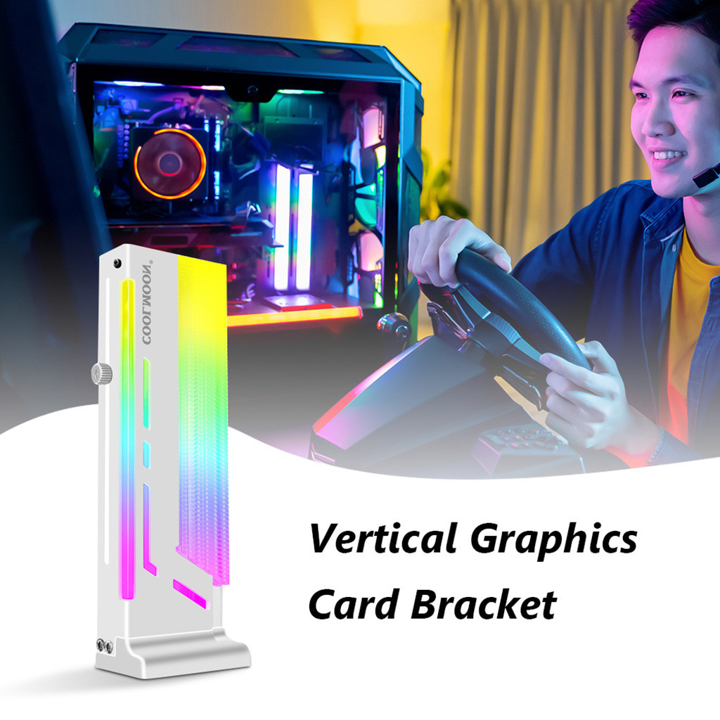 ⋛Coolmoon LED GPU Holder 5V 3 Pin ARGB LED Vertical Graphics Card ...