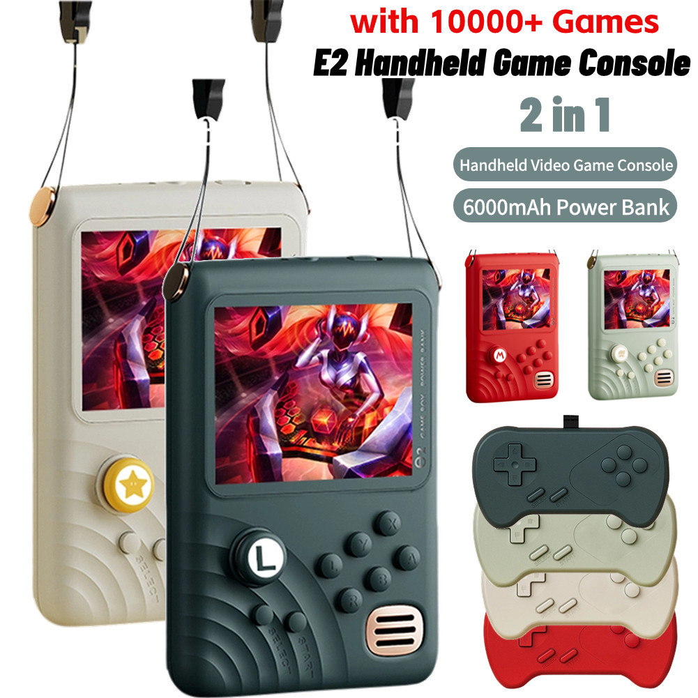 ☯E2 Mini Game Power Bank Portable Retro Handheld Video Game Console ...