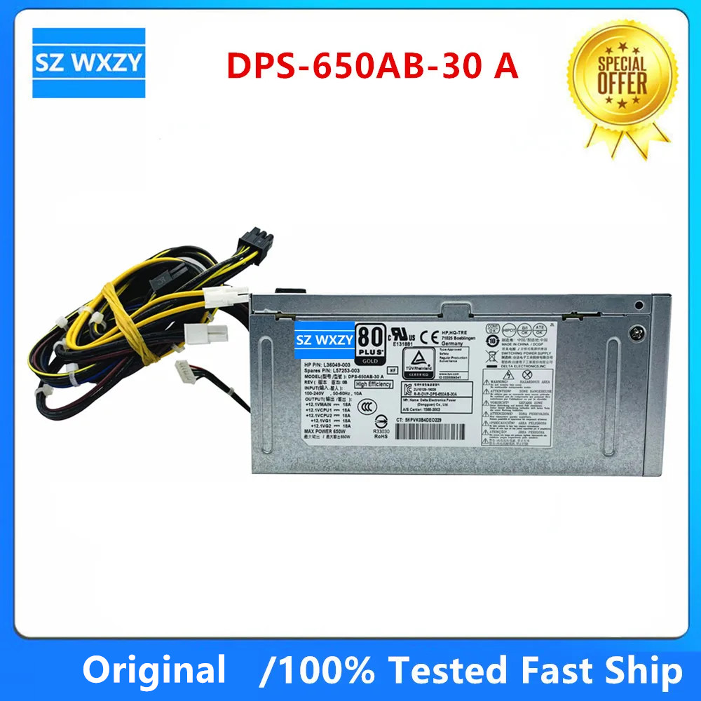 ⚖For HP Z2 Z4 Minitower 650W Power Supply DPS-650AB-30A DPS-650AB-30 A L57253-003 L36049-003 ...