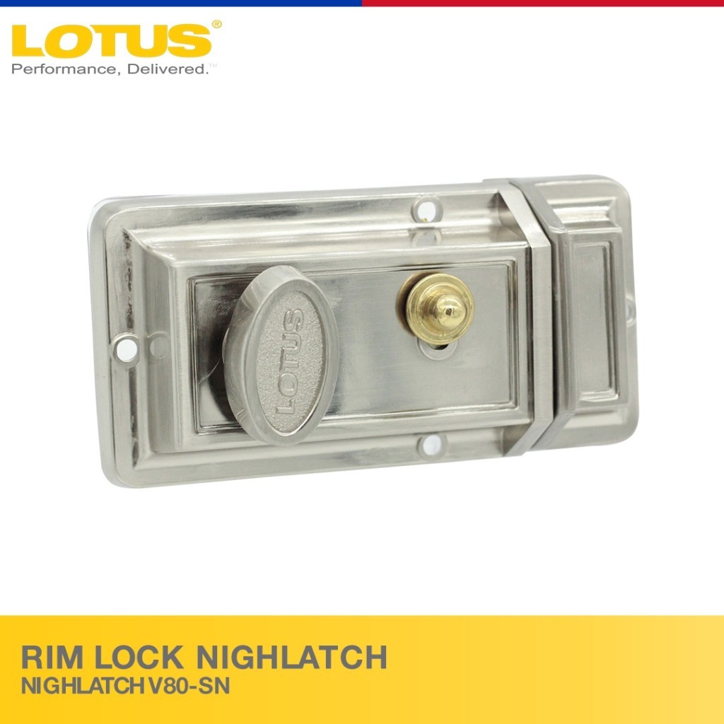 Lotus Rim Lock NighLatch V80-SN | DeadLock V200-PB - Door Hardware ...