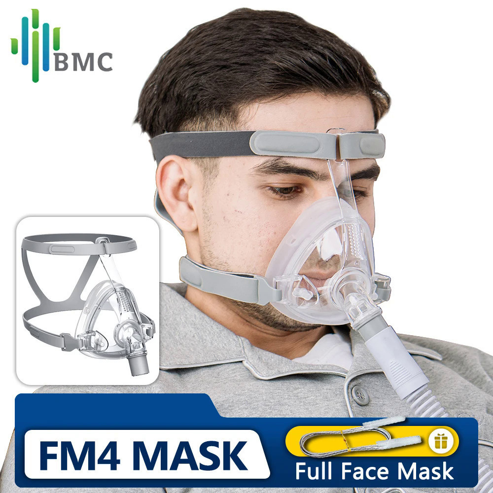 BSTX BMC FM4 CPAP Mask Full Face Mask With Headgear For APAP Bipap ...