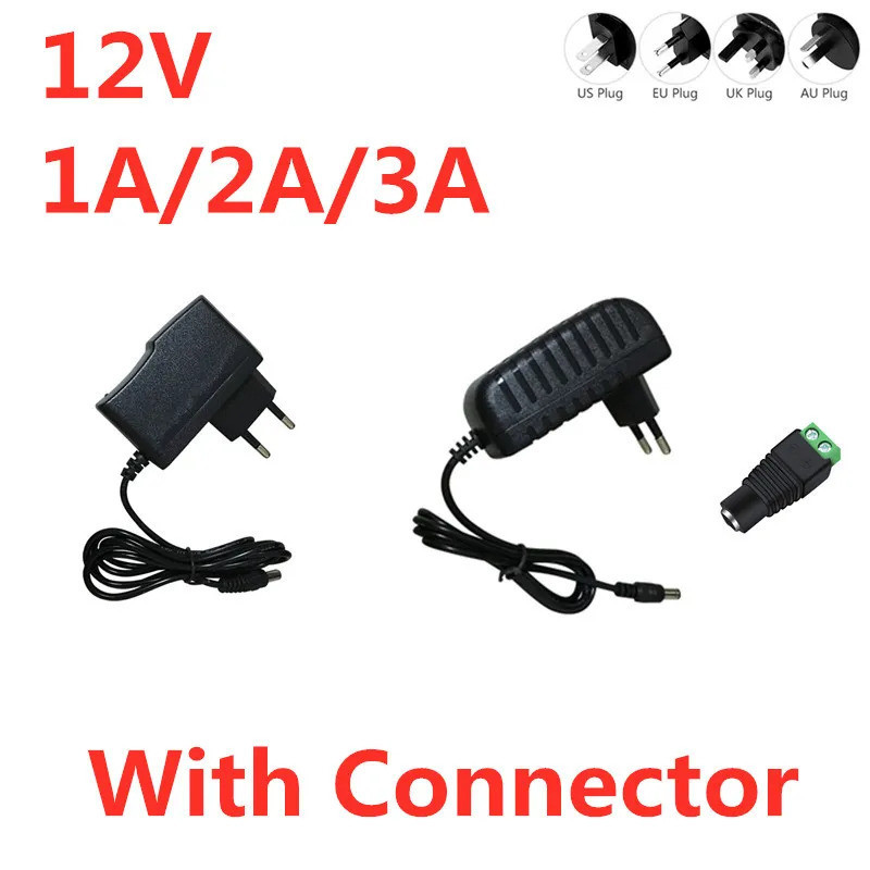 AC 110V 220V DC 12V 1A 2A 3A Lighting Transformer Power Supply LED ...