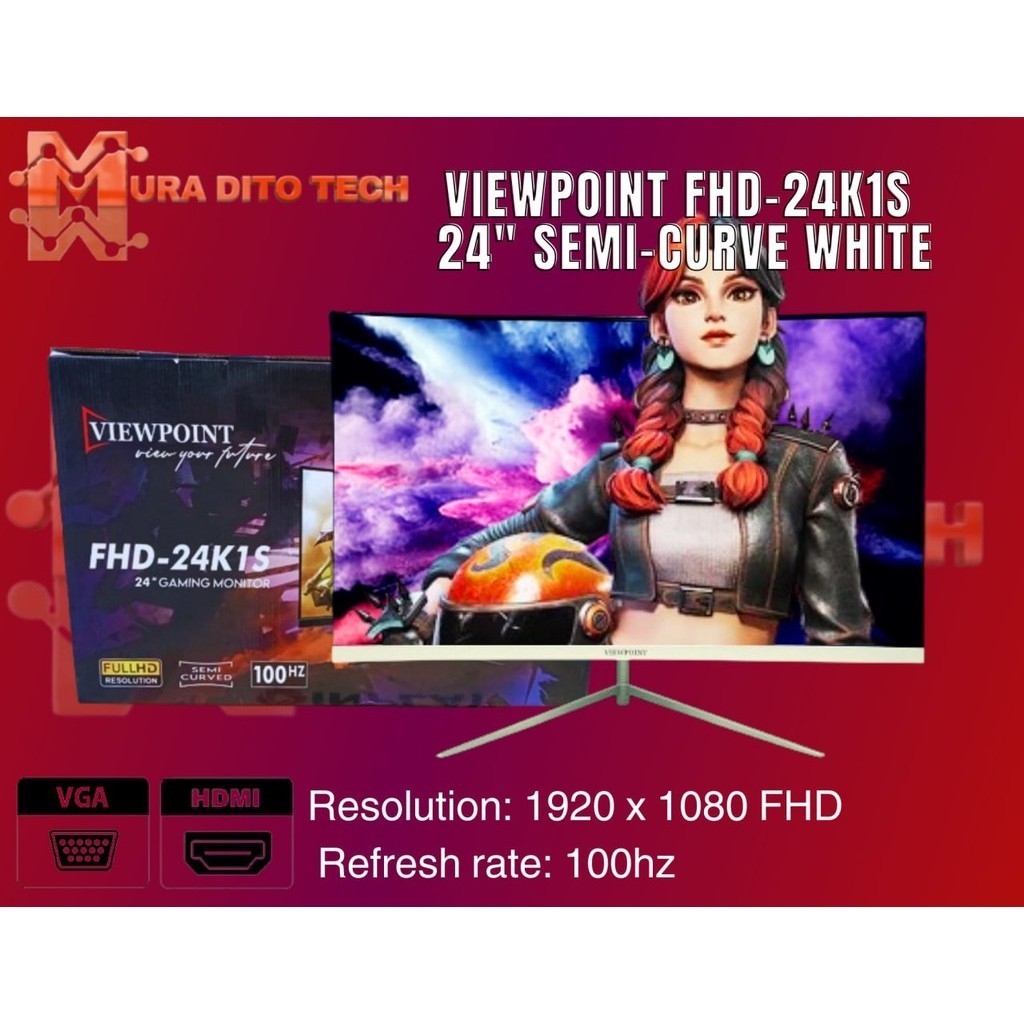 VIEWPOINT Curved 24inch 100hz Gaming Monitor VA Panel | Shopee Philippines