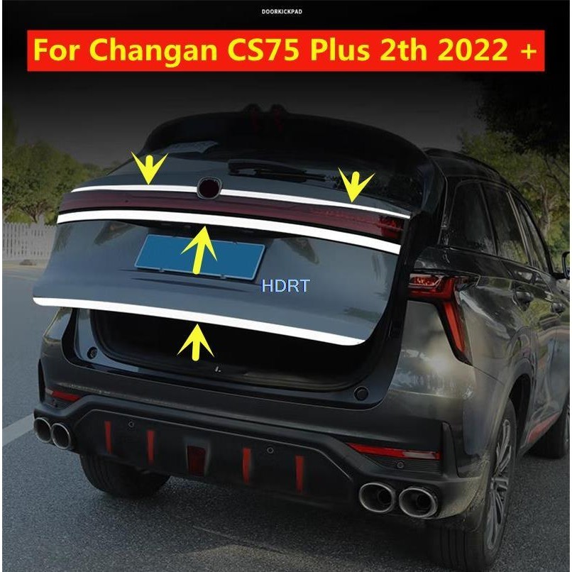 유Stainless Steel Tailgate Strip Rear Tail Door Trunk Trim Moulding ...