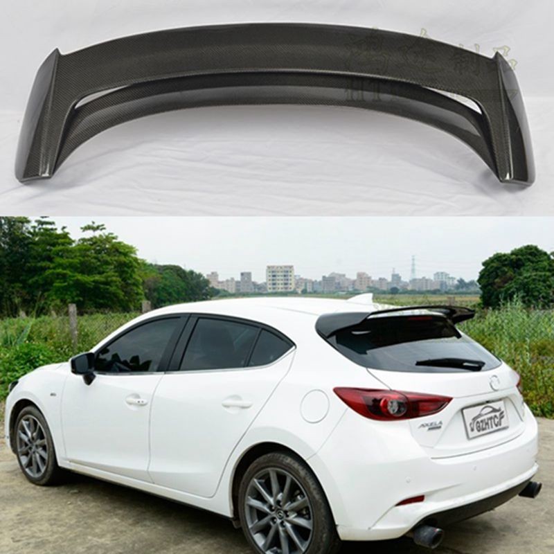 ⚖Real Carbon Fiber / FRP sports Car rear Roof double dual Spoiler Wing ...