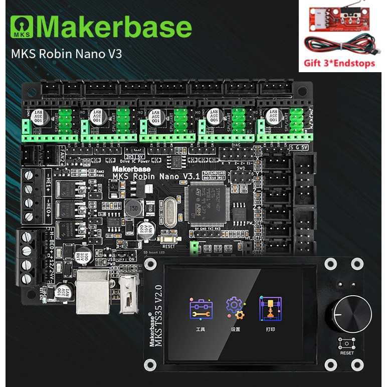 Makerbase MKS Robin Nano V3.1 control board TS35 touch screen display ...